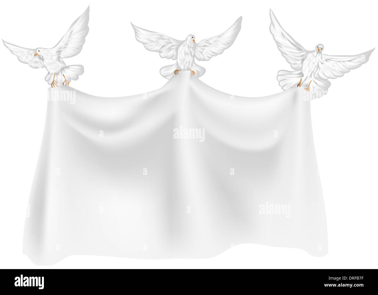 blank banner with three dove Stock Photo - Alamy