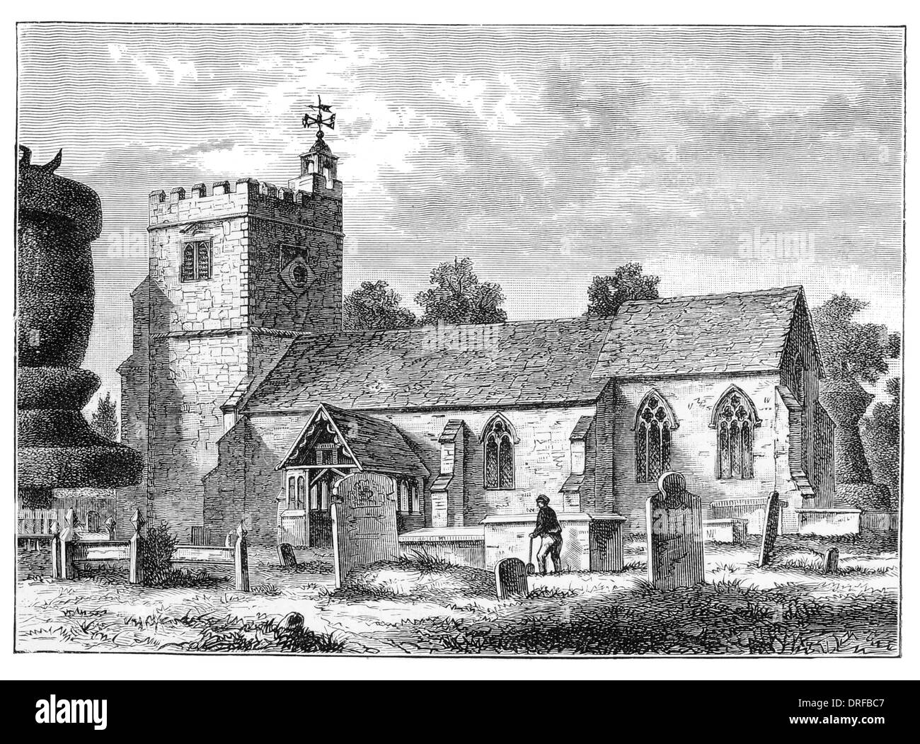 church of saints Peter and Paul, Harlington, Middlesex circa 1803 Stock ...