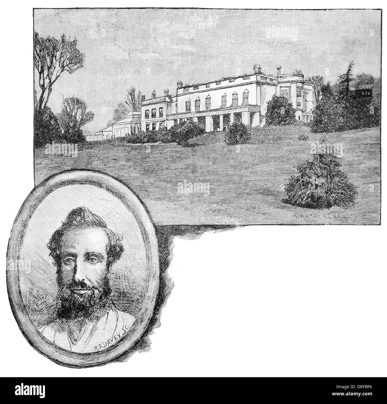 Copped Hall and Lord Lytton. Epping in Essex London Circa 1880 Stock ...