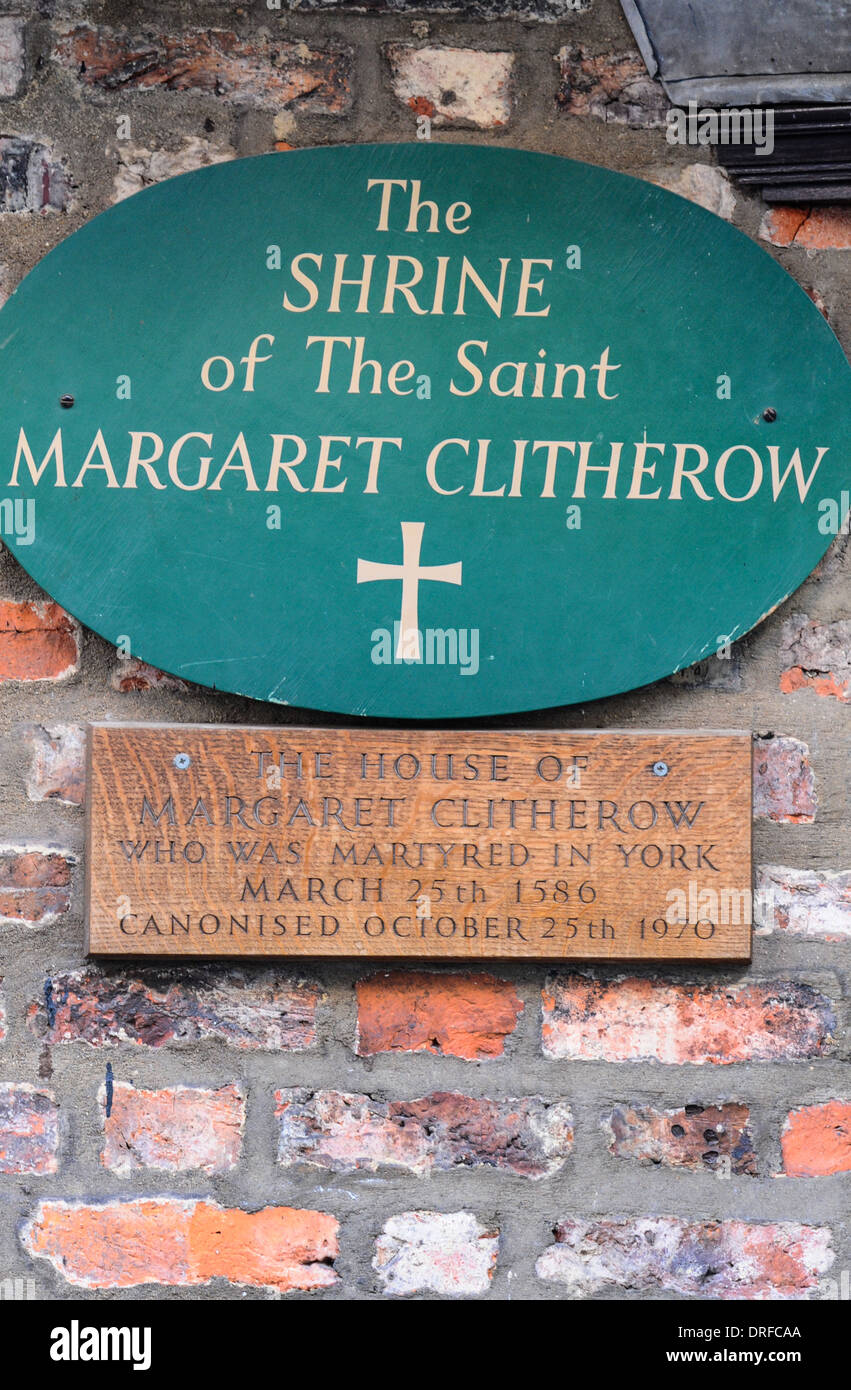 The Shrine of The saint Margaret Clitherow, York, UK Stock Photo - Alamy