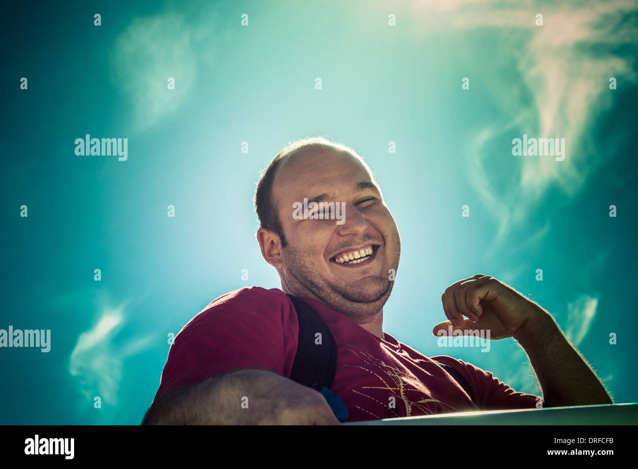 Overweight man laughing hi-res stock photography and images - Alamy