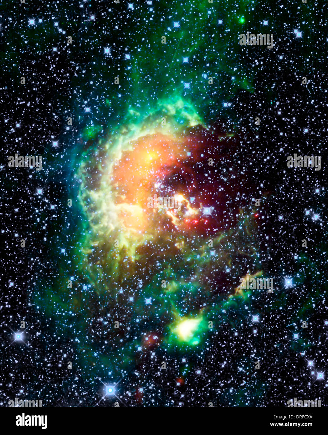 Asteroid Caught Marching Across Tadpole Nebula shown in infrared light ...