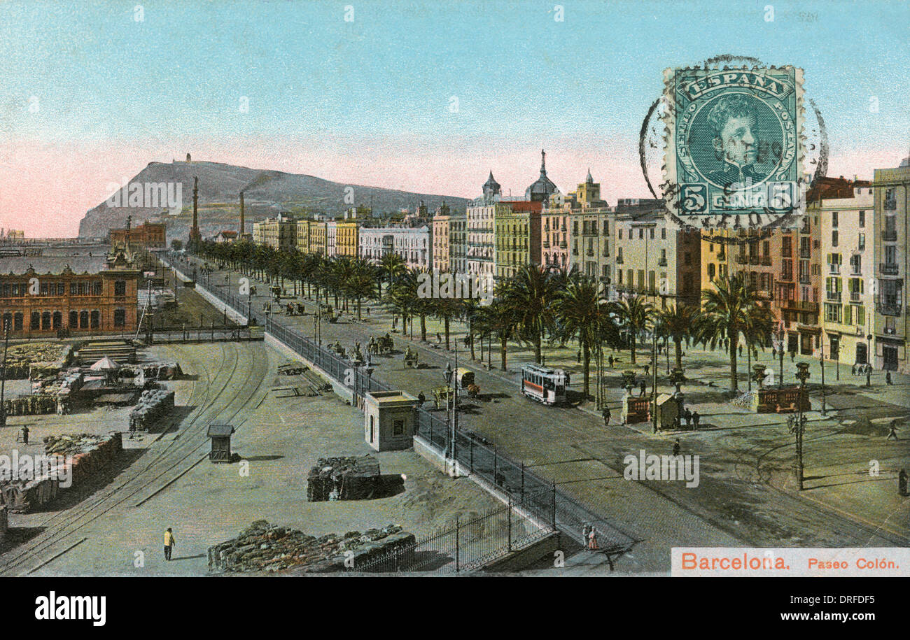 Barcelona, Spain - Paseo Colon Stock Photo - Alamy