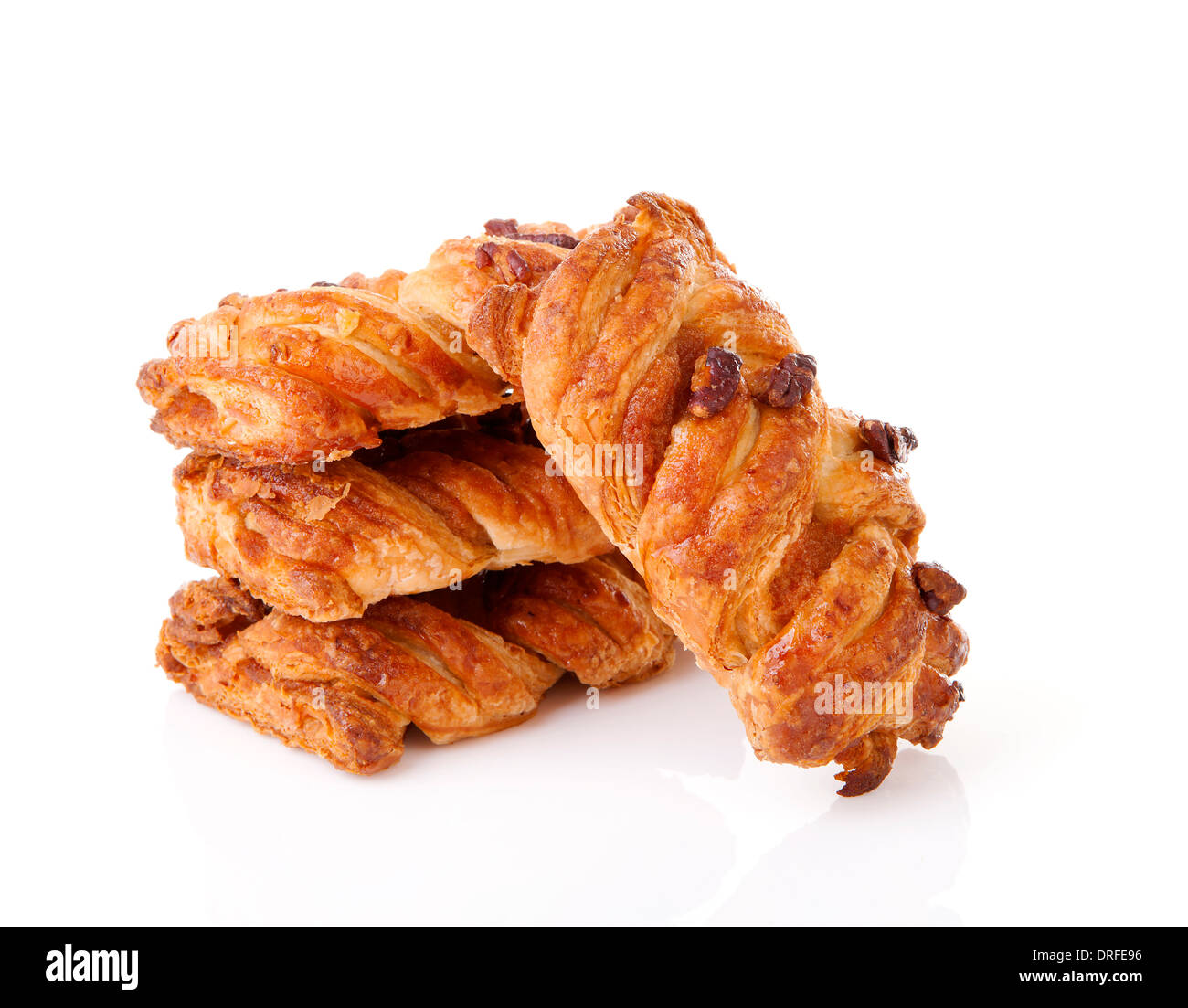 Fancy puff pastry with nuts over white background Stock Photo - Alamy