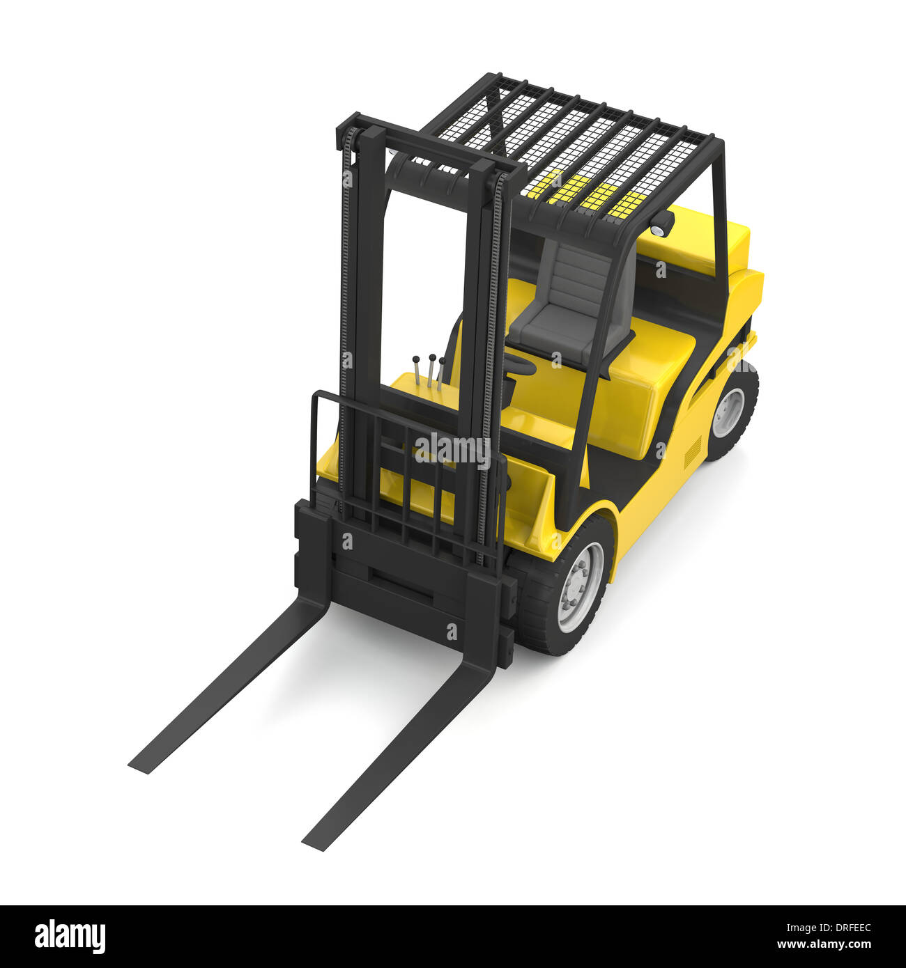 Modern yellow forklift isolated on white background Stock Photo - Alamy