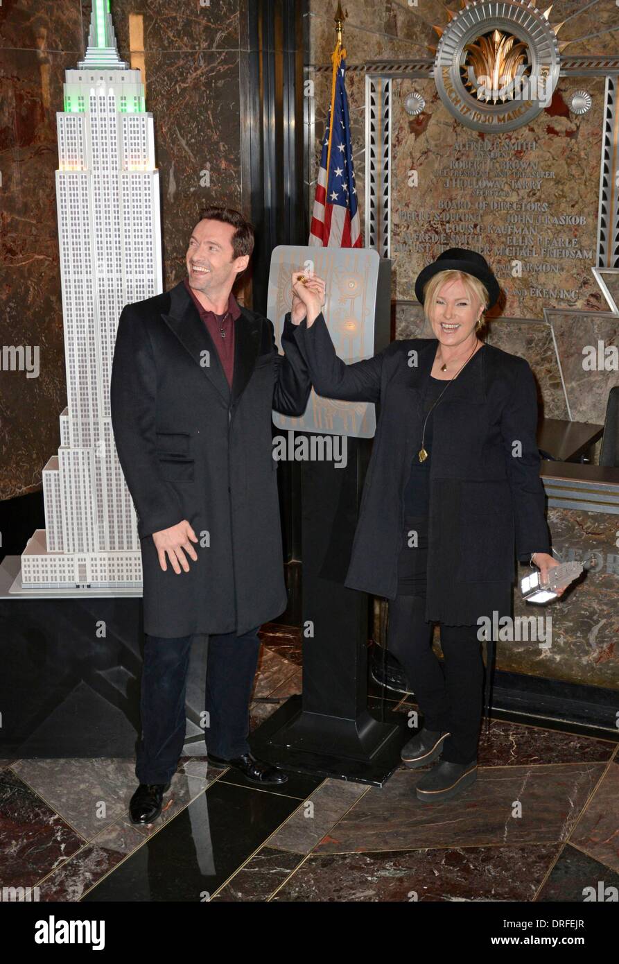 New York, NY, USA. 24th Jan, 2014. Hugh Jackman, Deborra-lee Furness at ...