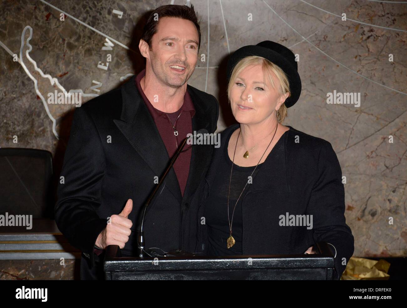 New York, NY, USA. 24th Jan, 2014. Hugh Jackman, Deborra-lee Furness at ...