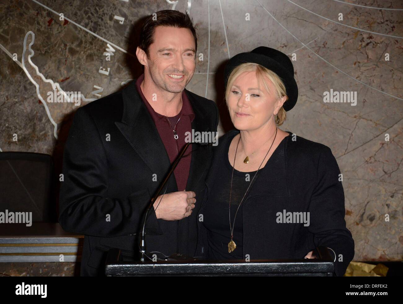 New York, NY, USA. 24th Jan, 2014. Hugh Jackman, Deborra-lee Furness at ...