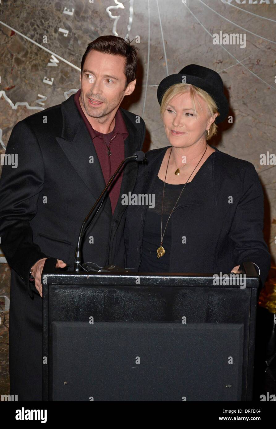 New York, NY, USA. 24th Jan, 2014. Hugh Jackman, Deborra-lee Furness at ...
