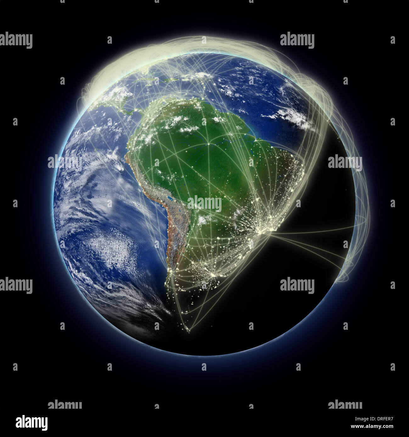 World map with flight paths globe hi-res stock photography and images ...