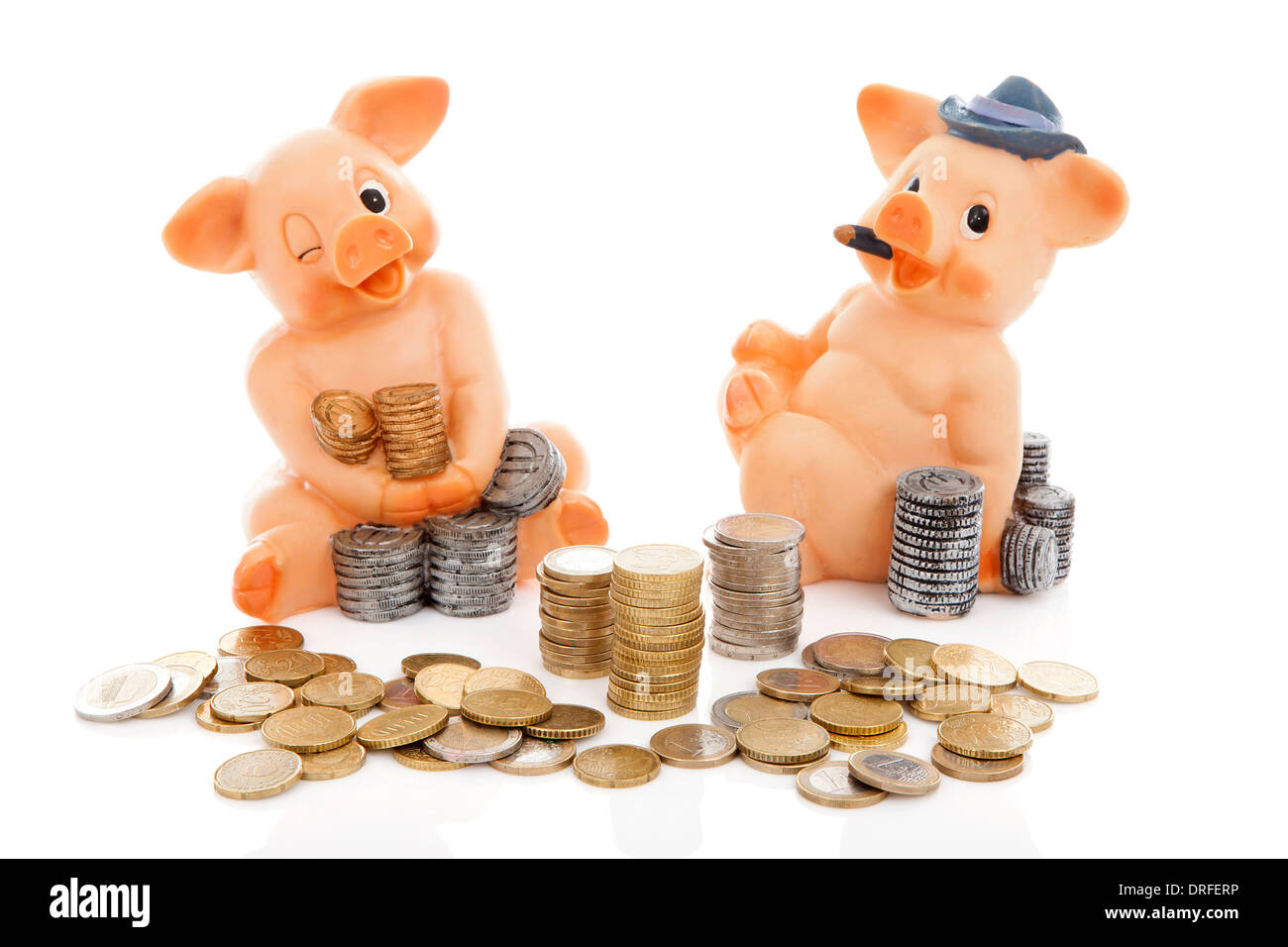 Two piles of money hi-res stock photography and images - Alamy