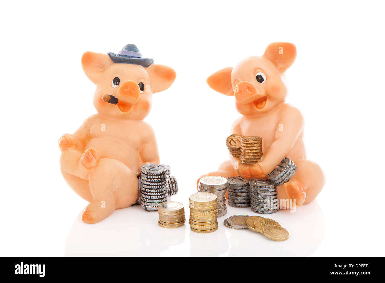 Two piles of money hi-res stock photography and images - Alamy