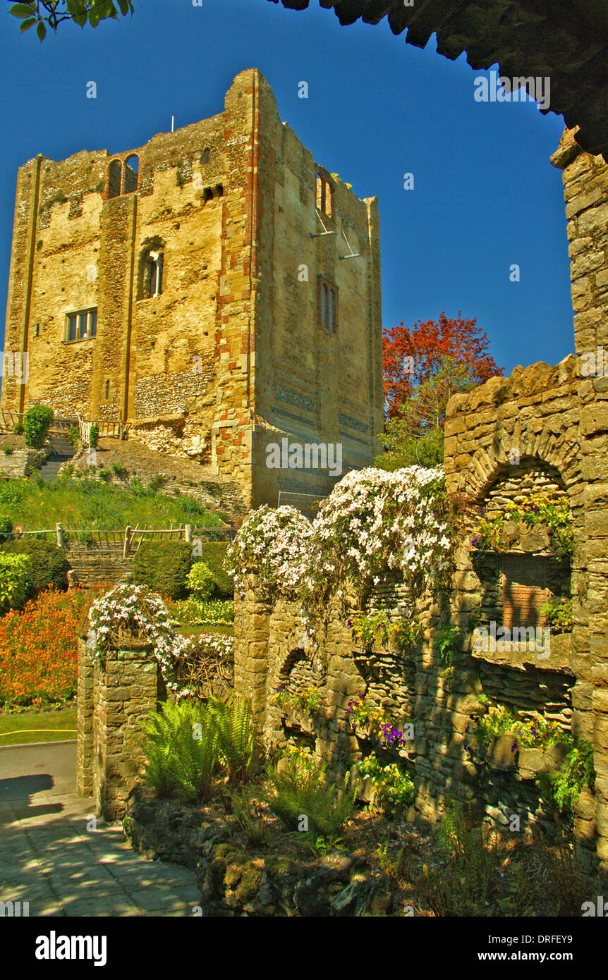 Ruins of Guildford Cathedral are framed with an arch from the outer ...