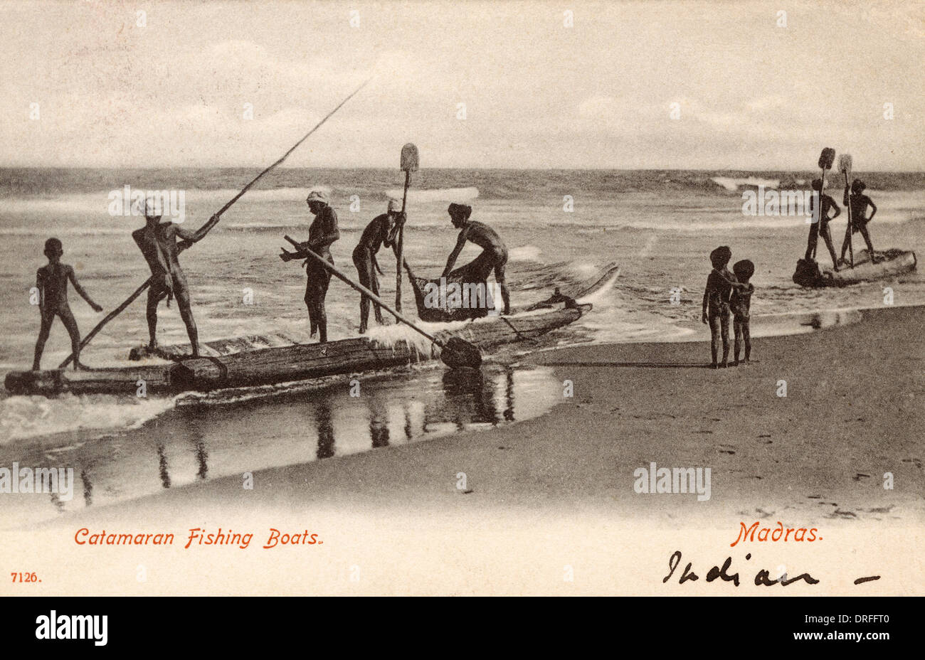 India - Madras - Catamaran Fishing Boats Stock Photo - Alamy