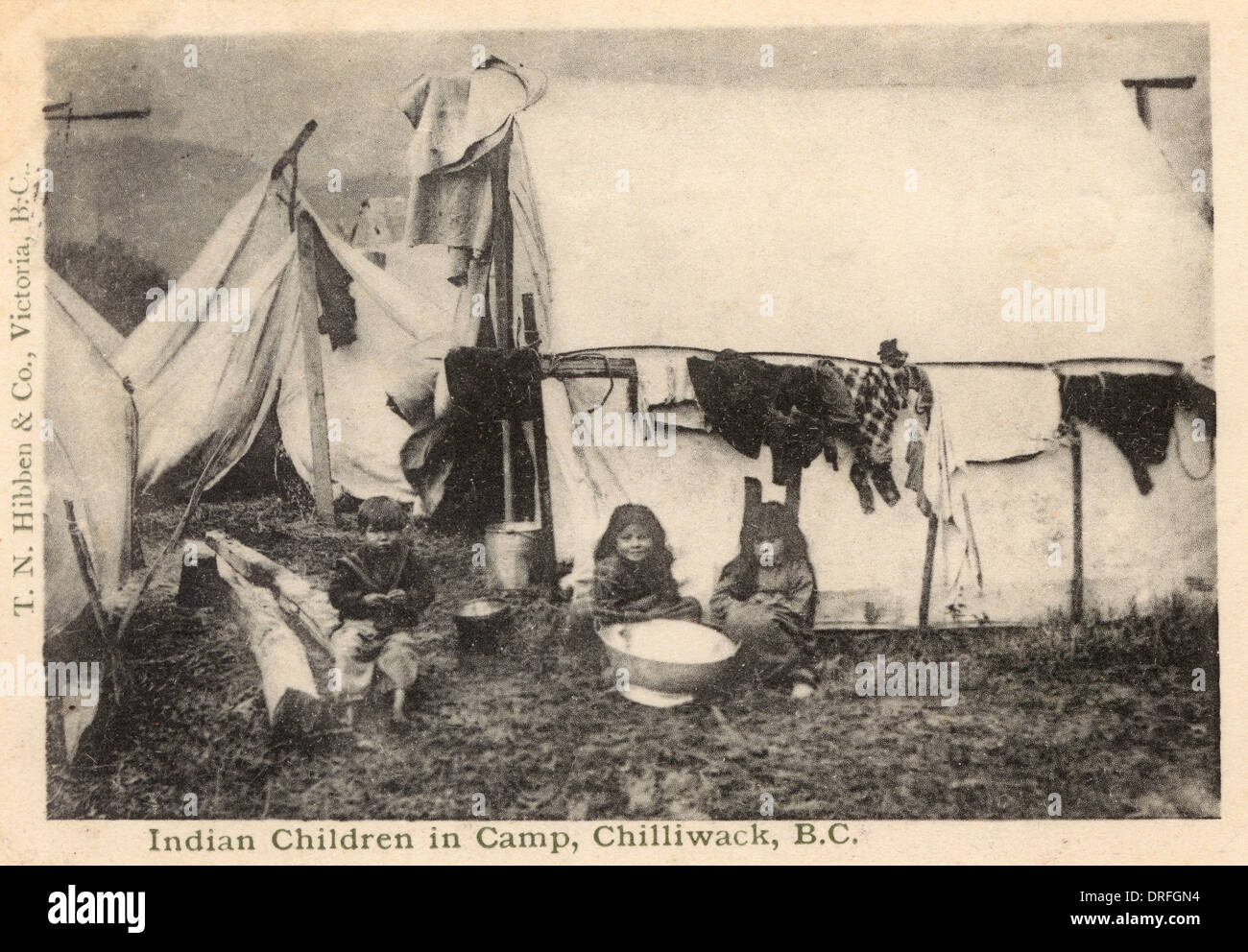 Canada - Indian children in camp - Chilliwack Stock Photo - Alamy