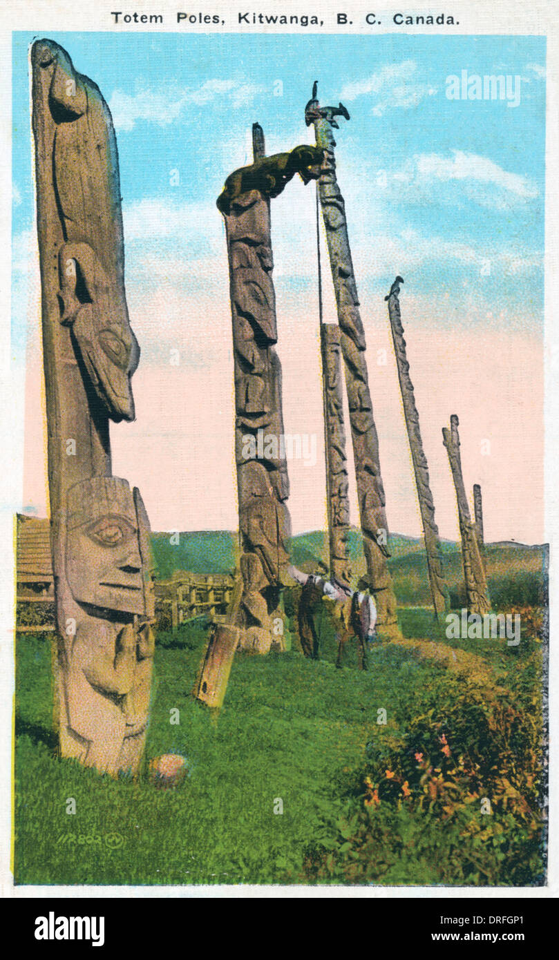 Kitwanga totem poles hi-res stock photography and images - Alamy