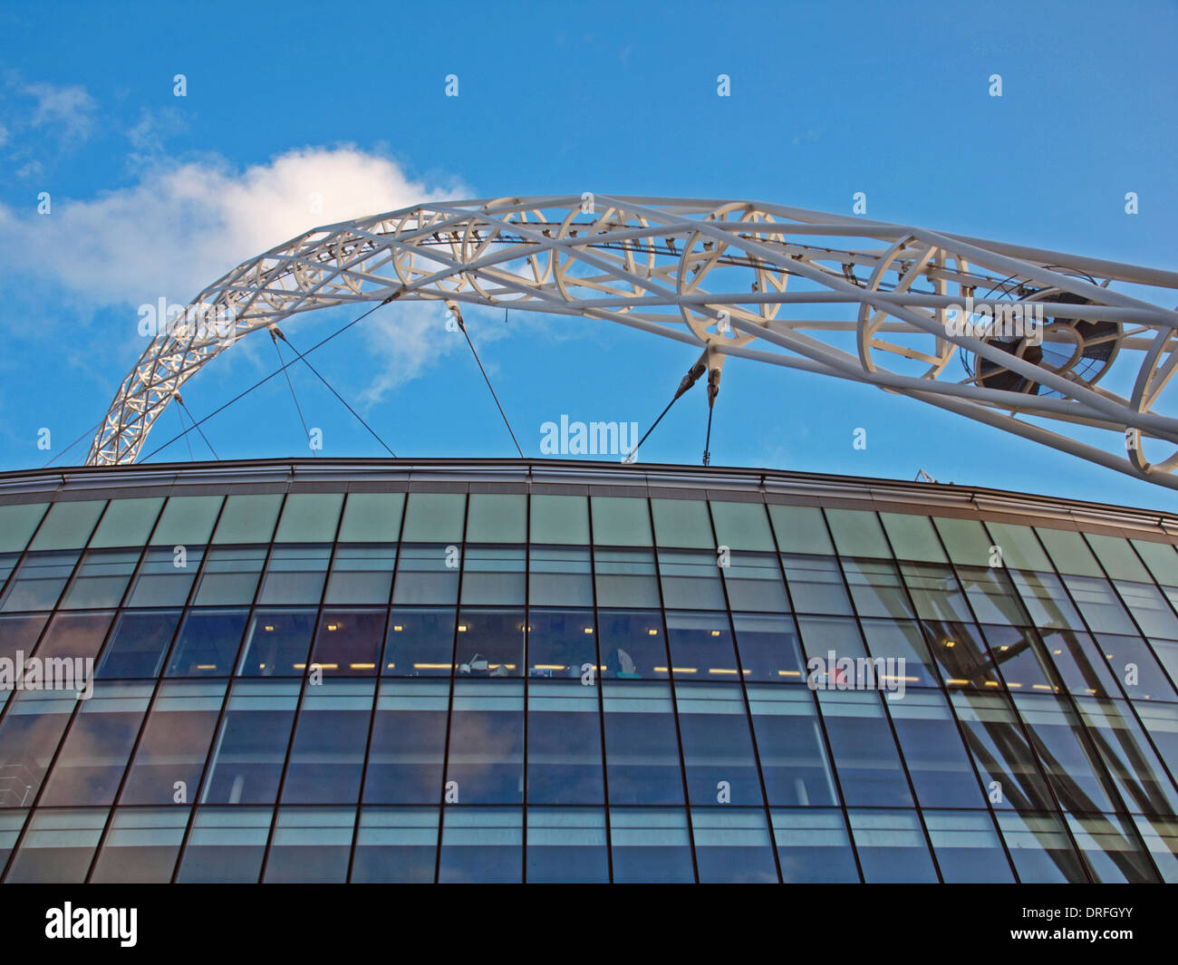 Detail of Wembley Stadium showing the arch, London Borough of Brent ...