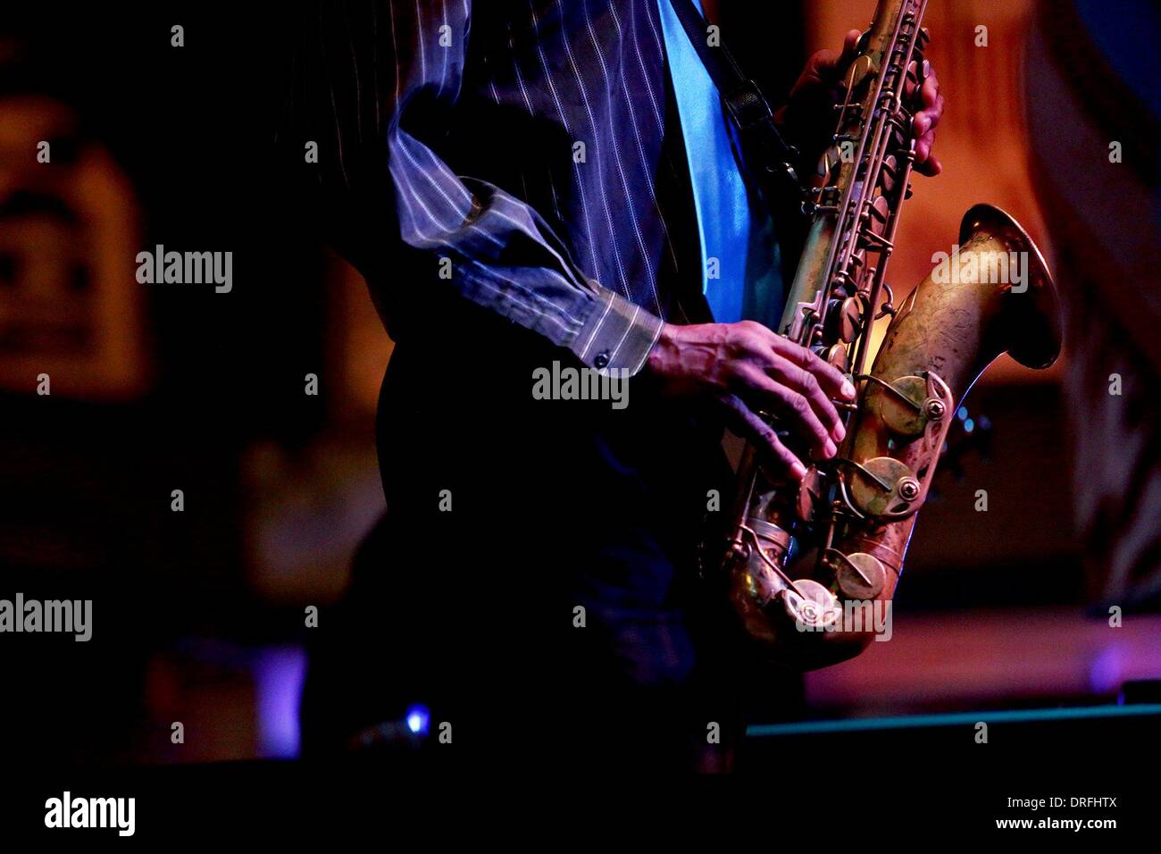 Memphis, Tennessee, USA. 23rd Jan, 2014. Saxophonist Walter Tates, Jr ...