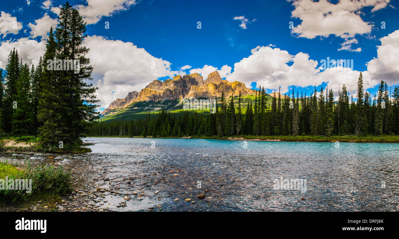 Scenic Castle Mountain, Banff National Park, Alberta, Canada Stock ...