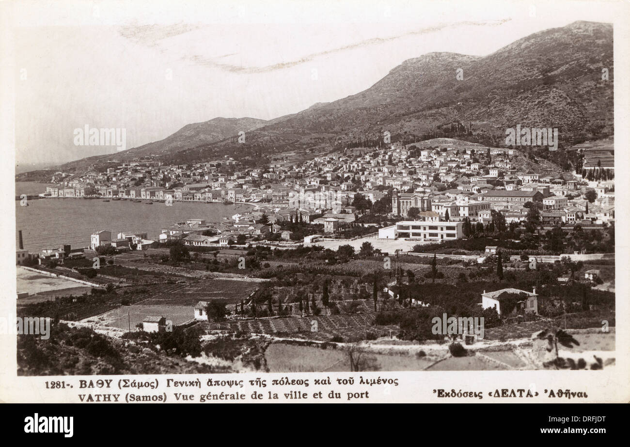 The Port of Vathy, Samos, Greece Stock Photo - Alamy