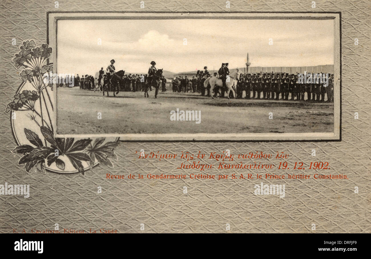 Crown Prince Constantine inspects the Police - Crete Stock Photo - Alamy