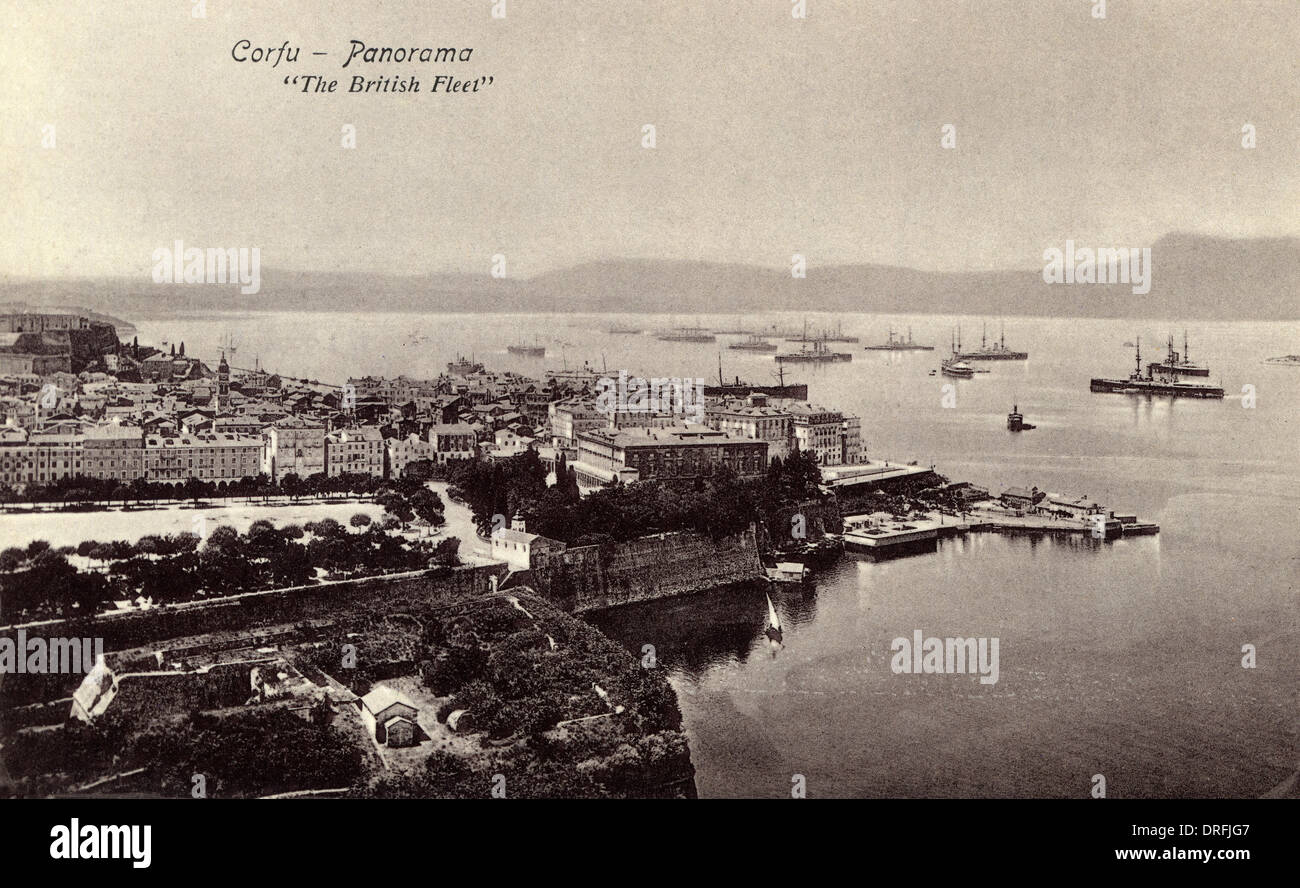 Corfu - Greece - The British Fleet in the harbour Stock Photo - Alamy