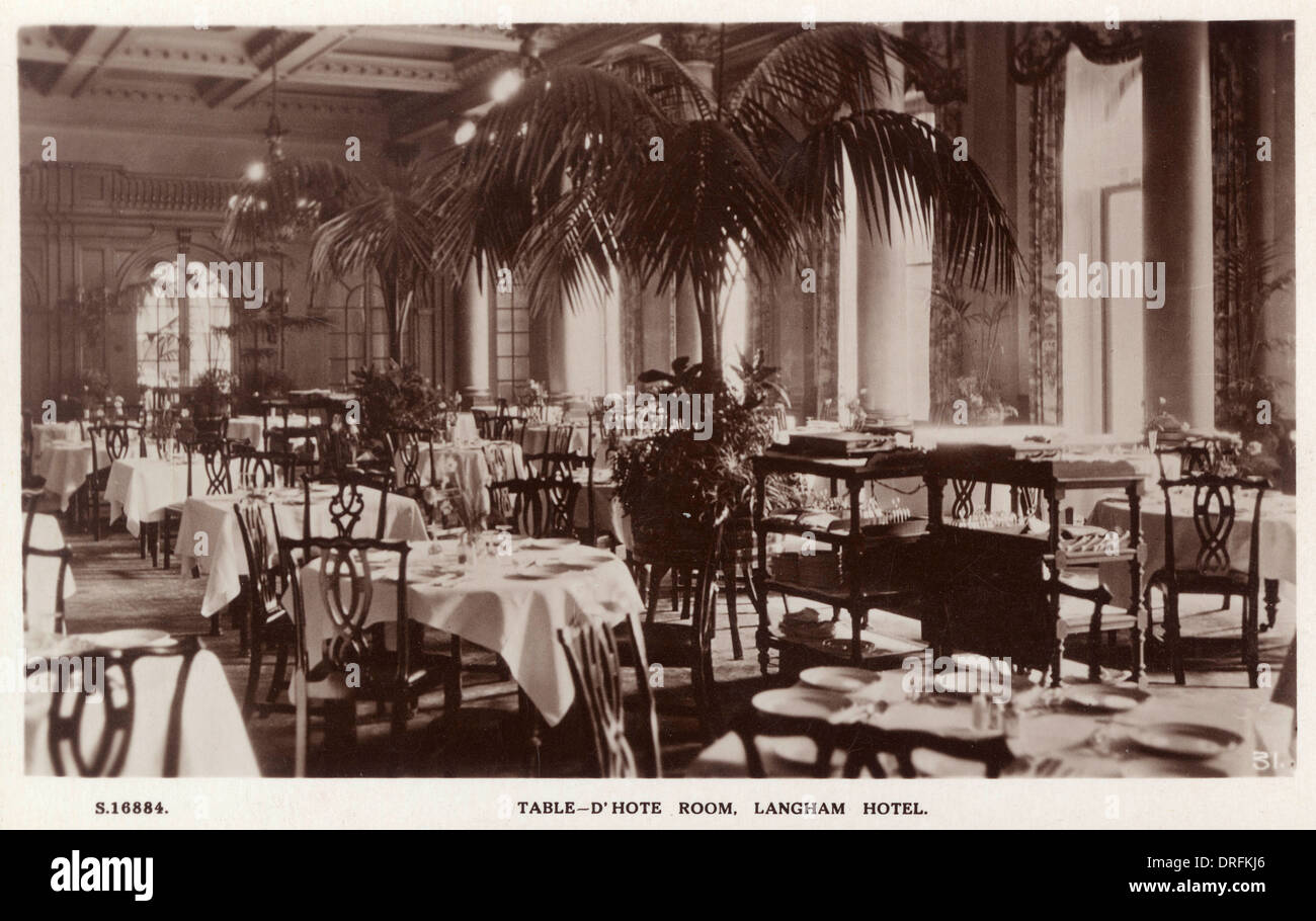 Table d'Hote Room, Langham Hotel, London W1 Stock Photo - Alamy