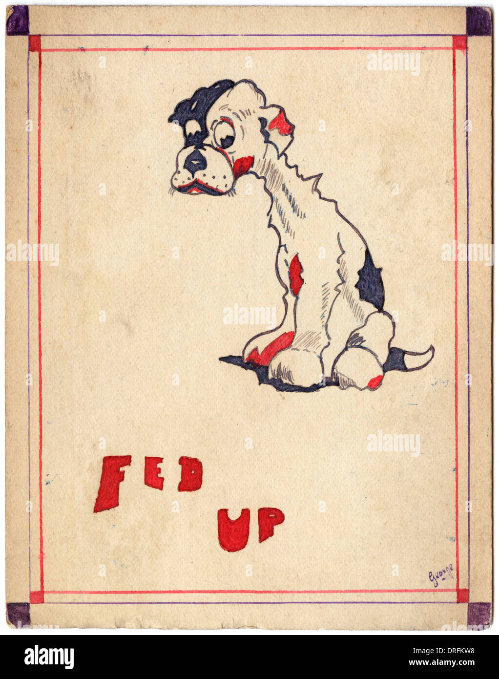 Fed Up Dog by George Ranstead Stock Photo - Alamy