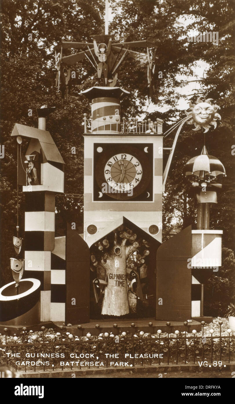 Guinness Clock - Pleasure Gardens - Battersea Park Stock Photo - Alamy