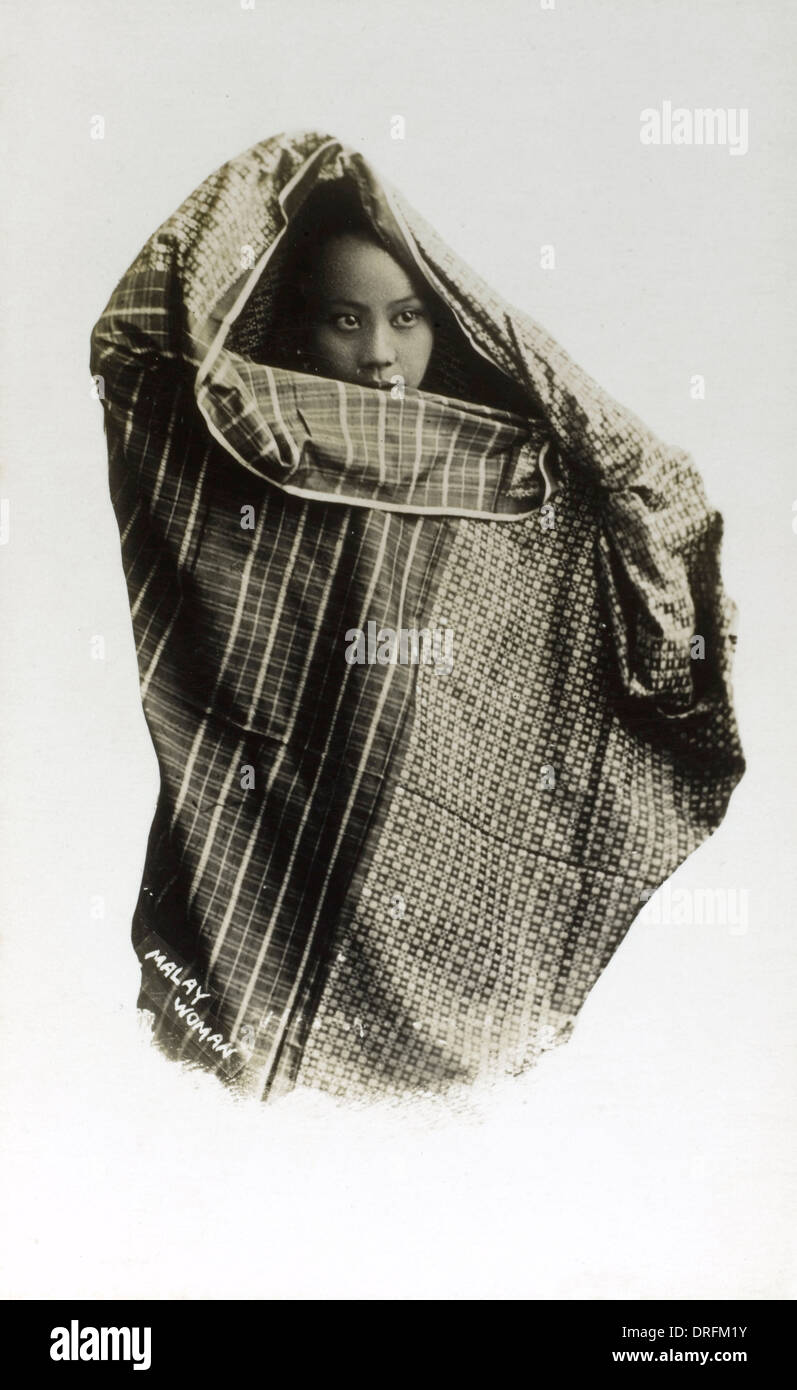 Malaysia - Woman wrapped in local cloth Stock Photo - Alamy