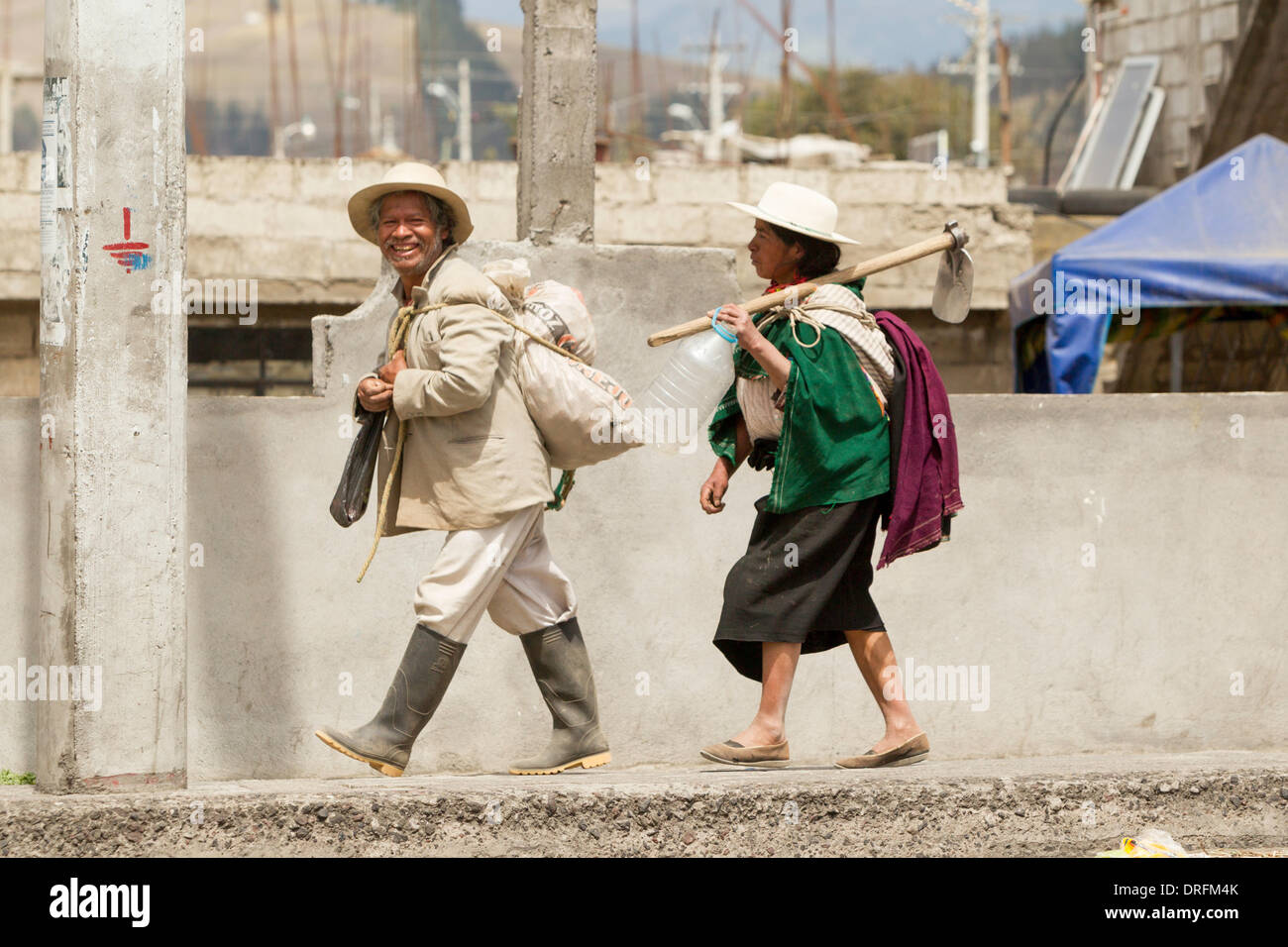 Husband And Wife Peasants Returning From The Field Street Photo Stock ...
