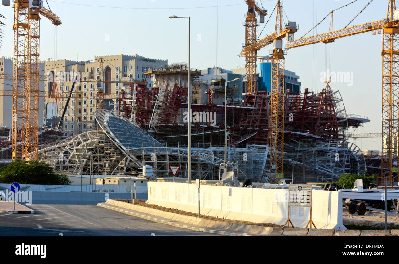 Construction Site of the new Qatar National Museum, Doha, Qatar Stock ...