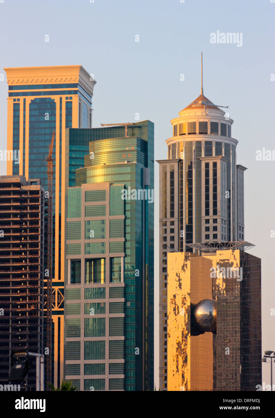 High Rise Buildings in the new City Center, West Bay, Doha, Qatar Stock ...