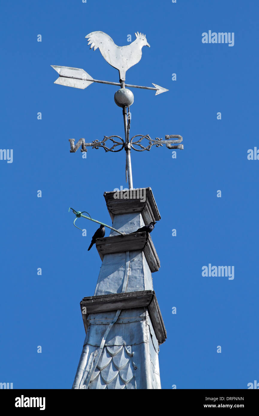 Cockerel weathervane on a church tower Stock Photo - Alamy