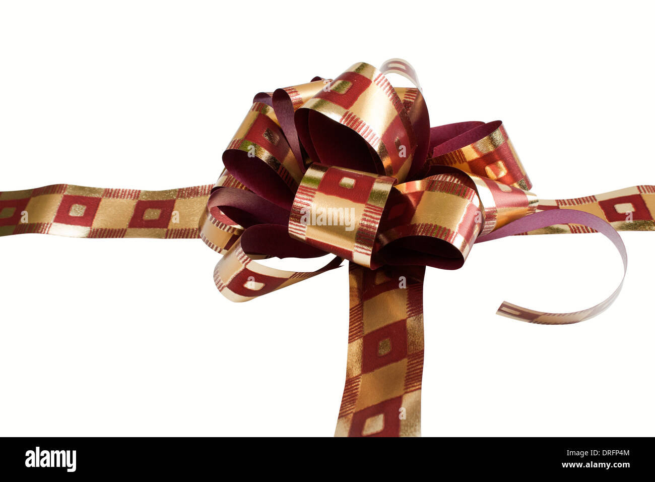 A red ribon tied in a bow over a white background Stock Photo - Alamy