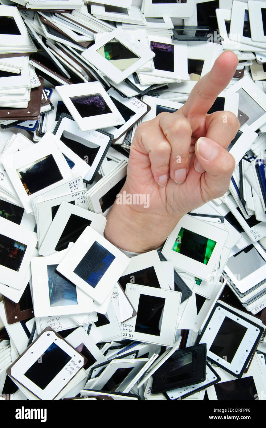 Tons of slides and hand giving the finger Stock Photo - Alamy
