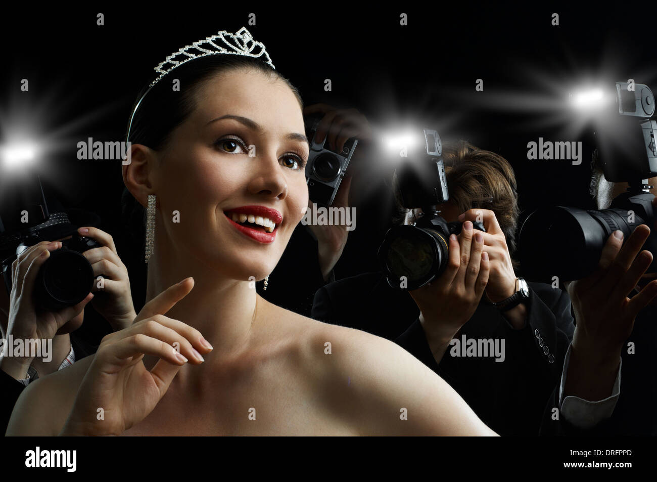 Photographers are taking a picture of a film star Stock Photo - Alamy