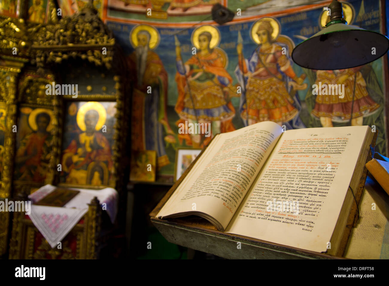 Ancient holy bible on old altar Stock Photo - Alamy
