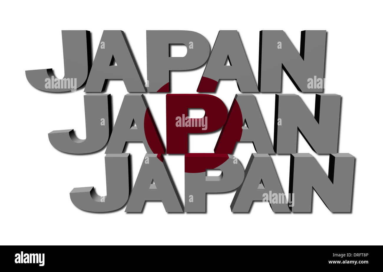 Japan flag text illustration Stock Photo - Alamy