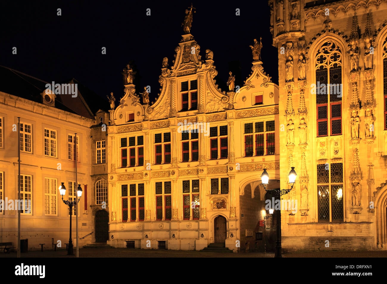 The City Hall exterior, Burg Square, Bruges City, West Flanders ...