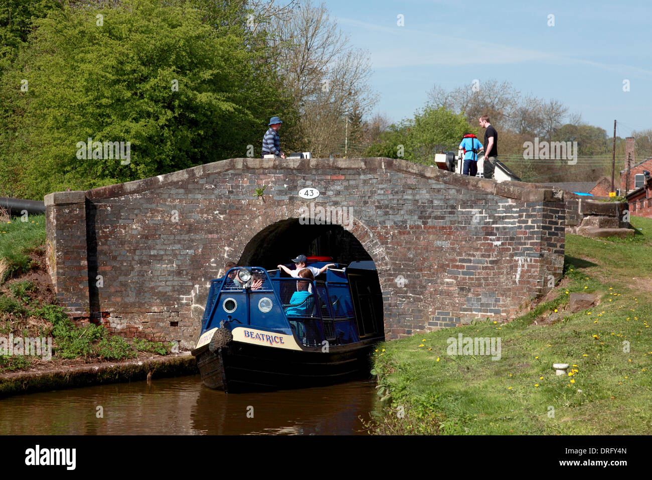 Cheddleton Caldon narrowboat canal lock Stock Photo - Alamy