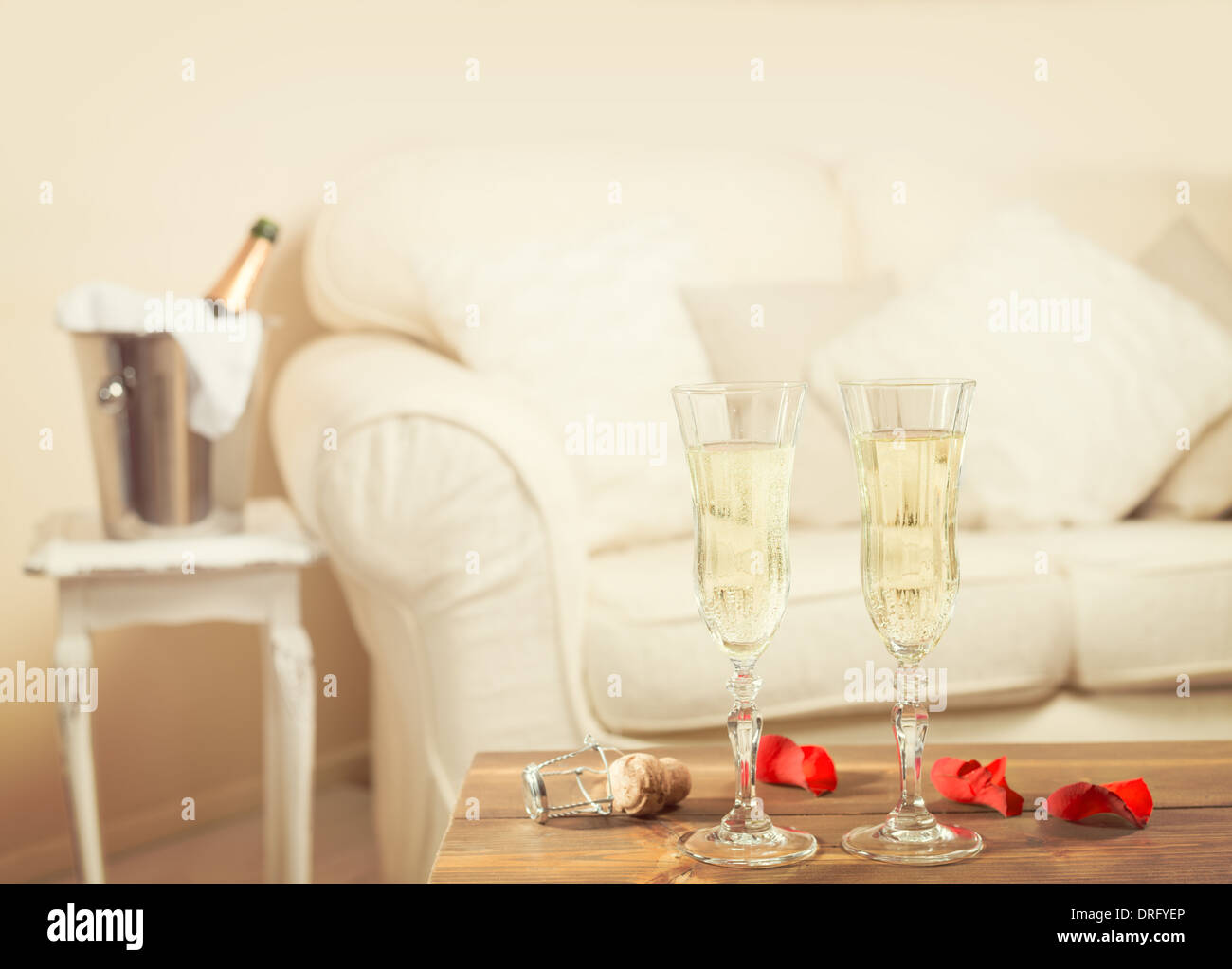 Champagne for Valentine's Day celebration Stock Photo - Alamy