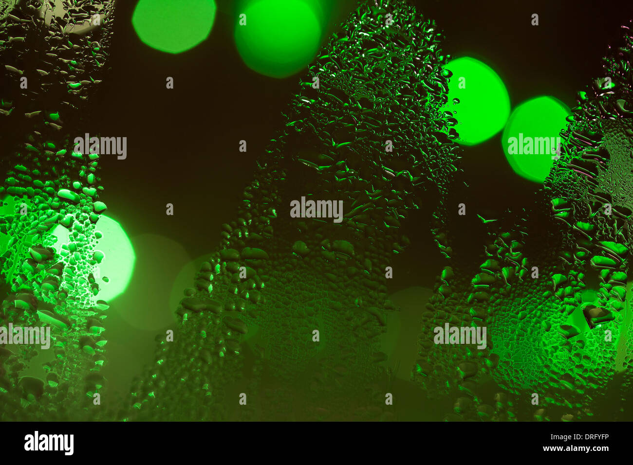 Reflection of rain on glass, green color, Dubrovnik, Croatia Stock ...