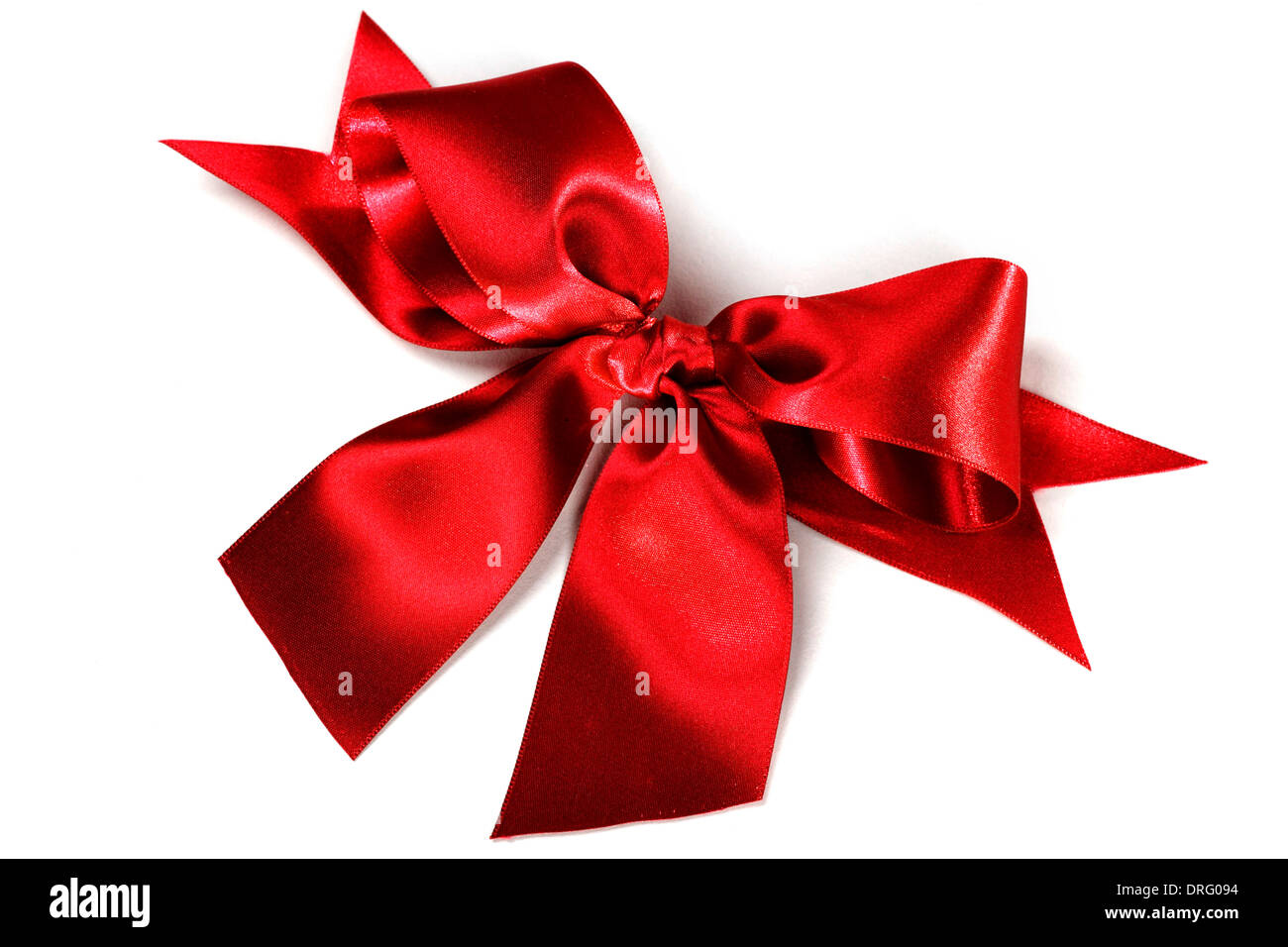 Red silk bow isolated on white background Stock Photo - Alamy