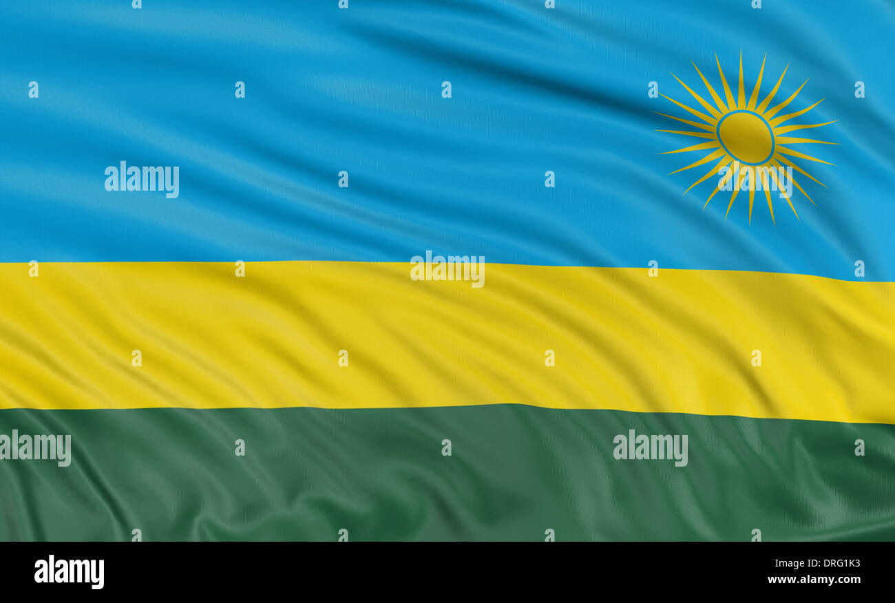 3D Rwanda flag Stock Photo - Alamy