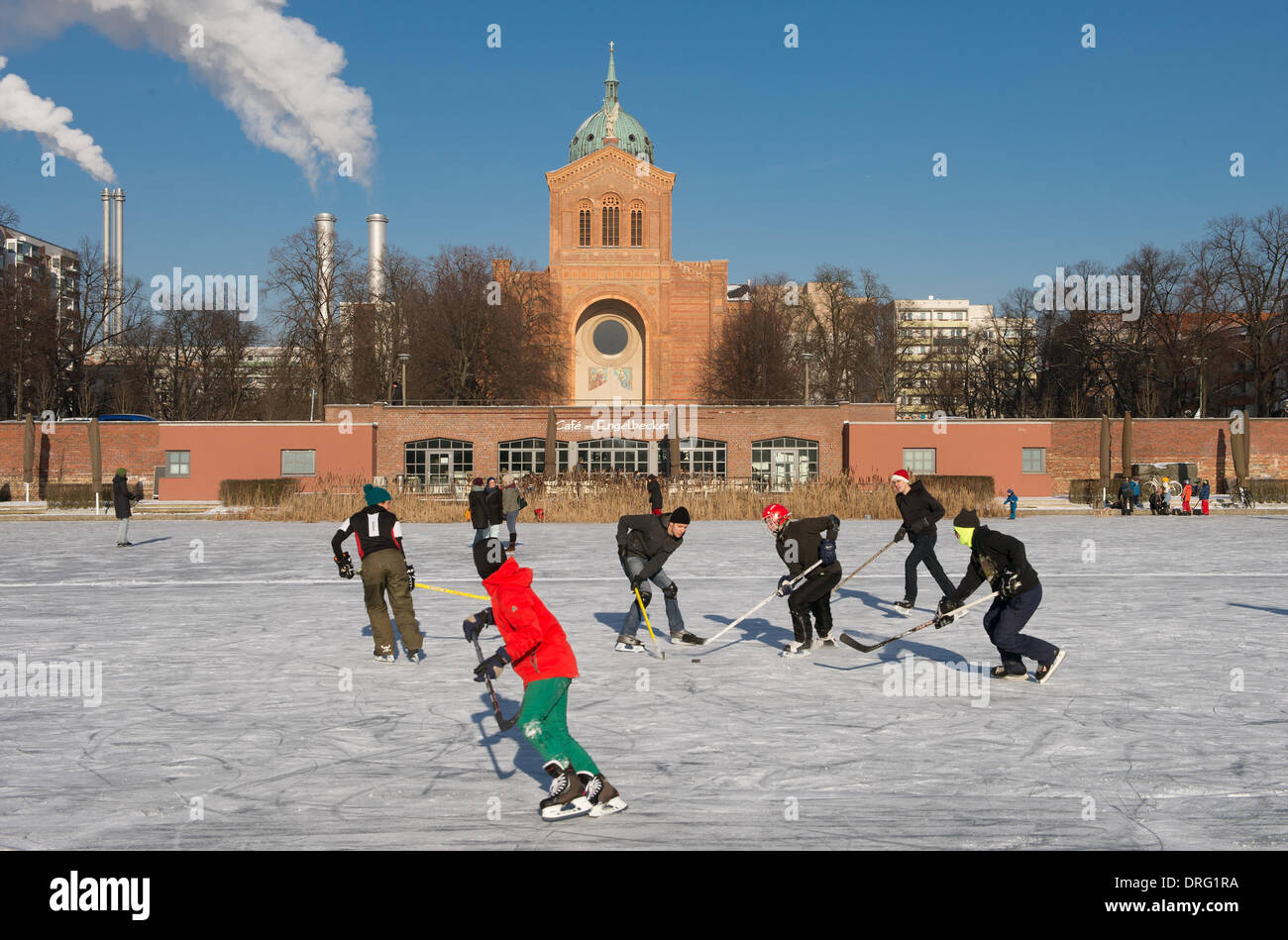 Berlin, Germany. 25th Jan, 2014. Ice hockey players are pictured on the ...