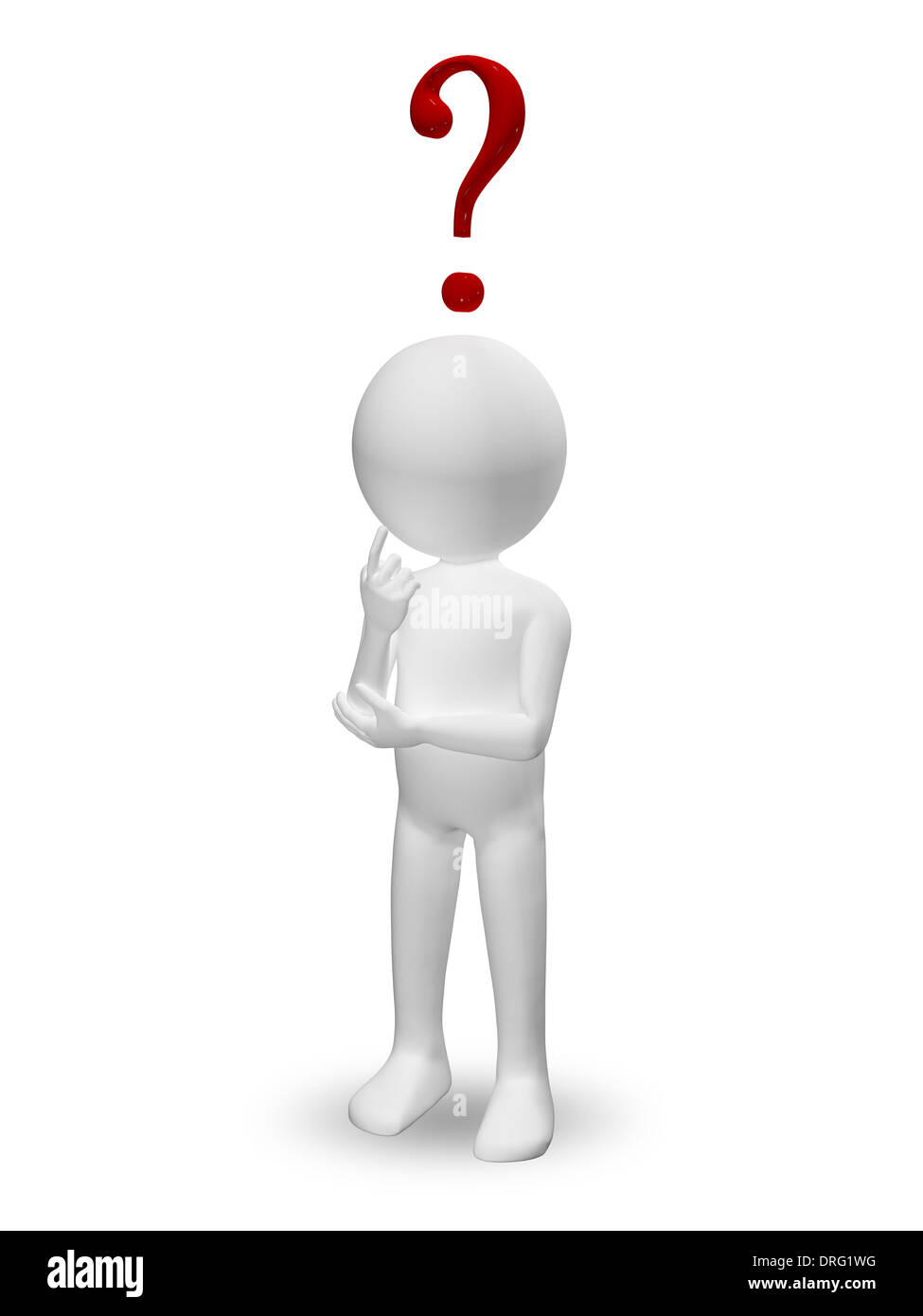 3d illustration abstract man with question mark Stock Photo - Alamy