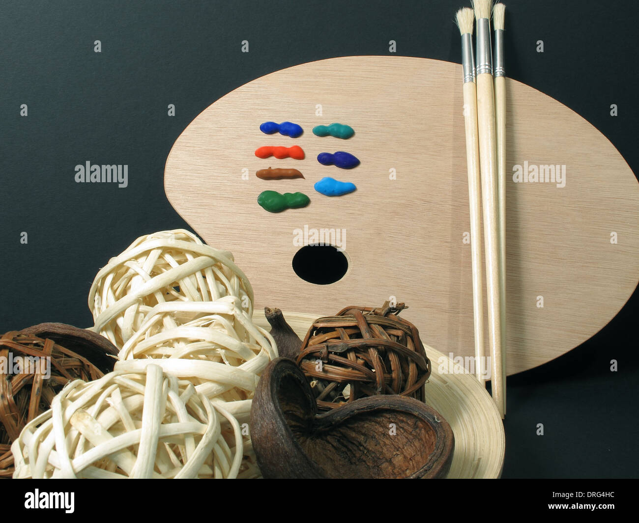 An image of spherical shapes and shells to paint with an artists ...