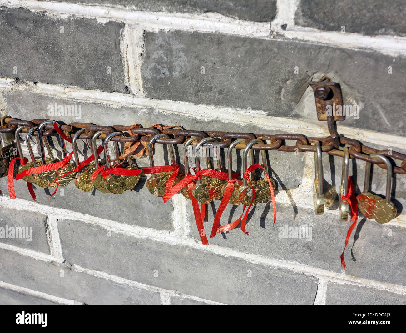 Traditional Love Locks at The Great Wall of China,UNESCO World Heritage ...