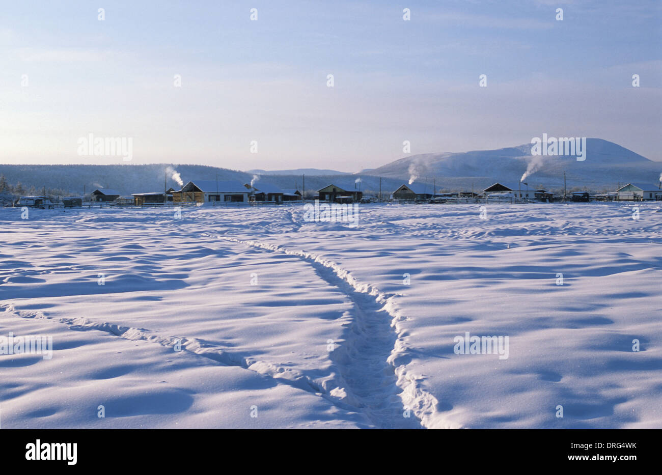 Oymyakon (coldest village on earth) in January Stock Photo: 66123279 ...